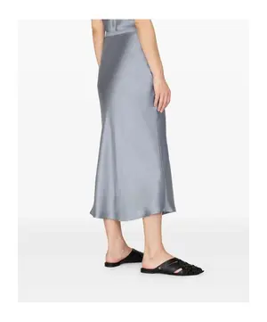 ANINE BING Bar Bias-cut Silk Midi Skirt