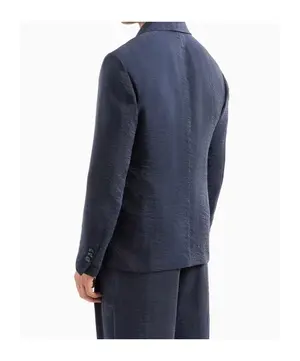 Giorgio Armani Single-breasted Long-sleeved Blazer - Blue