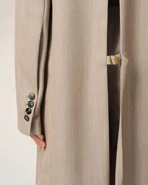 Ami Back Slit Long Coat