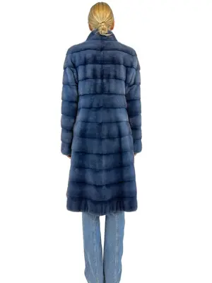 LISKA Long Sleeve Fur Coat