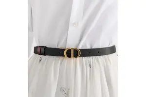 Dior 30 Montaigne Reversible Belt - Black