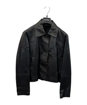 ARMA Button-patch Leather Jacket