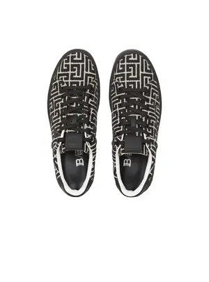 Balmain Monogram Jacquard B-court Sneakers - Black