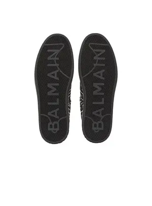 Balmain Monogram Jacquard B-court Sneakers - Black