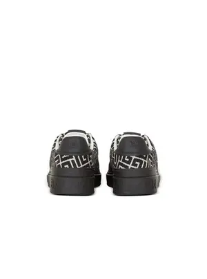 Balmain Monogram Jacquard B-court Sneakers - Black