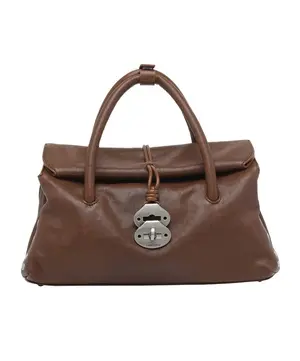 ZANELLATO Small Dotta Turn-lock Top Handle Bag - Brown