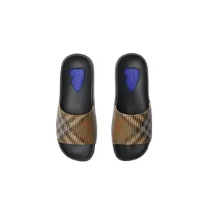 Burberry Check Slip-on Slides - Sand