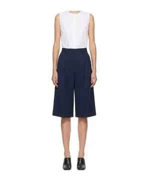 Celine Bermudas In Cotton And Wool Gabardine
