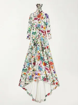 Gucci Printed Quilted Twill Long Dress