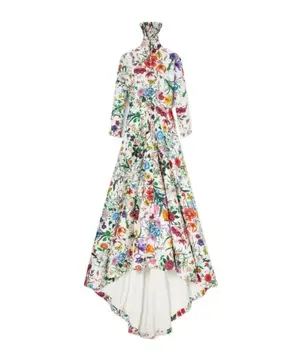 Gucci Printed Quilted Twill Long Dress