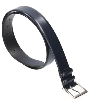 ORTIGNI Leather Belt With Pointed Tip Buckle - Black