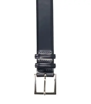 ORTIGNI Leather Belt With Pointed Tip Buckle - Black