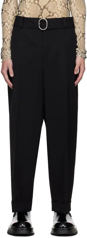 JIL SANDER Straight-leg Pleat-detailed Belted Trousers