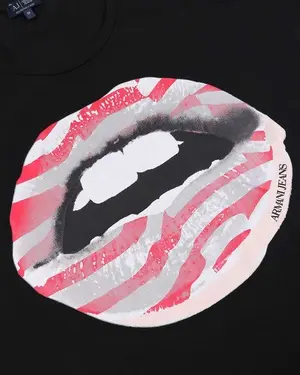 Emporio Armani Round Neck Printed T-shirt - Black