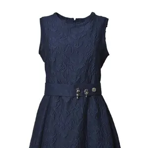 Max Mara Sleeveless Midi Dress With Floral Embroidery
