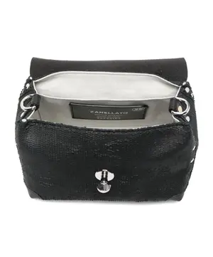 ZANELLATO Sequined Turnlock Shoulder Bag - Black