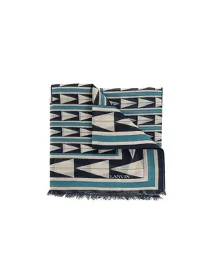 LANVIN Geometric Pattern Scarf - Gray