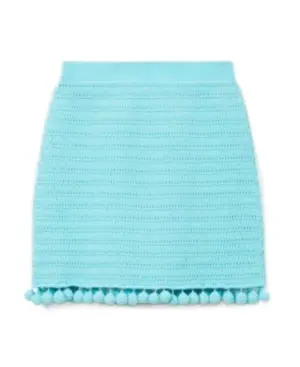 Burberry Crochet-knit Straight Skirt With Pompoms