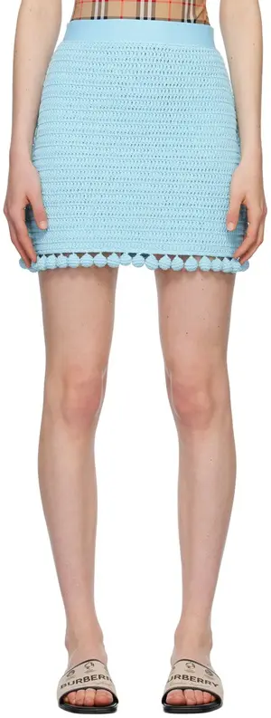 Burberry Crochet-knit Straight Skirt With Pompoms