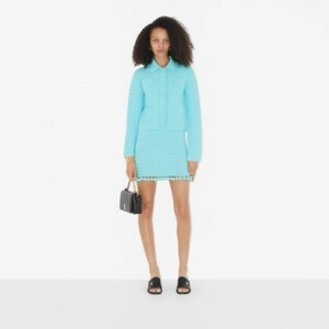 Burberry Crochet-knit Straight Skirt With Pompoms