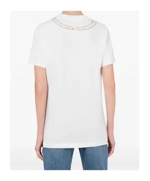 Moschino Short Sleeve T-shirt With Embellished Neckline