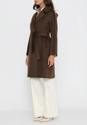 Max Mara Long-sleeved Belted Coat - Brown