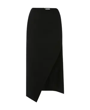 Alexander McQueen High-waist Slit Detailed Midi Skirt - Black