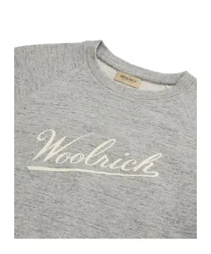 Woolrich Cotton Crewneck Sweater With Printed Logo
