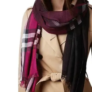 Burberry Plaid Striped Scarf - Red