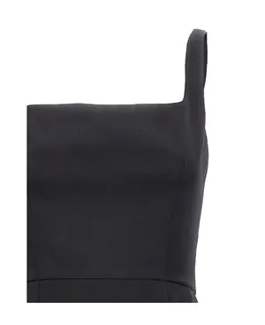 Alexander McQueen Square Neck Zip Detail Midi Dress