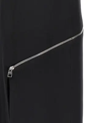 Alexander McQueen Square Neck Zip Detail Midi Dress