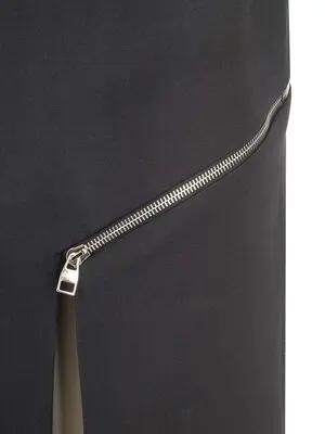 Alexander McQueen Square Neck Zip Detail Midi Dress