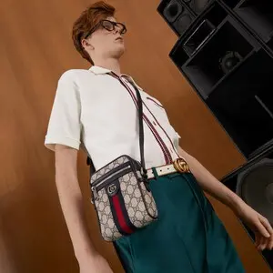 Gucci Ophidia Gg Shoulder Bag - Beige/blue