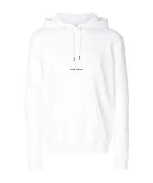Saint Laurent Hoodie With Drawstring - White