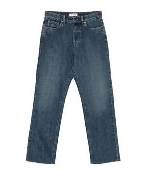 Miu Miu Logo Embroidered Straight Leg Jeans