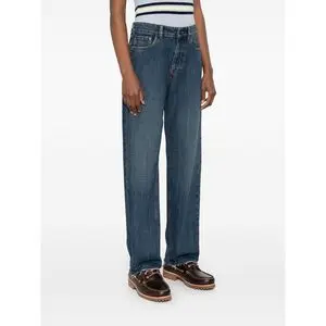 Miu Miu Logo Embroidered Straight Leg Jeans