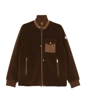 Moncler High-neck Long-sleeved Knitwear With Zippered Pockets