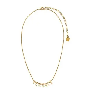 Versace Logo Lettering Necklace - Bright Gold