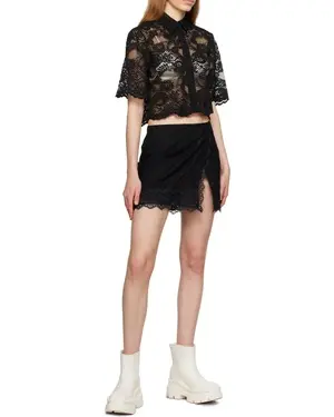 MSGM Emblem Lace Skirt