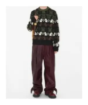 Burberry Chess Pattern Knit Crewneck Jumper - Black