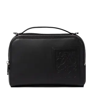 Loewe Logo Embossed Mini Camera Crossbody Bag - Black