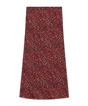 Saint Laurent Midi Skirt In Spotted Silk Muslin
