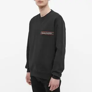 Alexander McQueen Logo Patch Crewneck Sweatshirt - Black