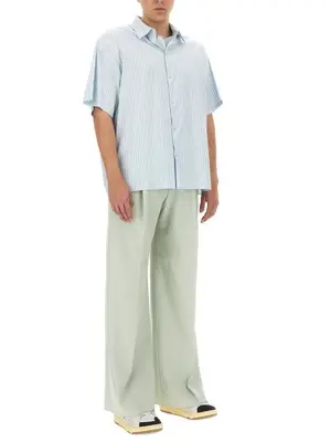 LANVIN Striped Short-sleeved Shirt - White