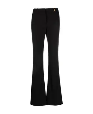 Versace Medusa Plaque Mid-rise Flared Trousers - Black