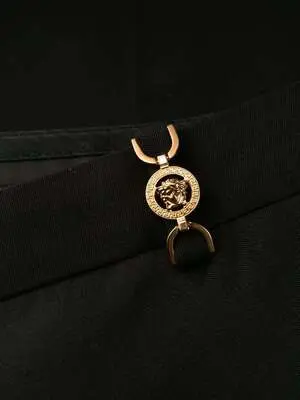 Versace Medusa Plaque Mid-rise Flared Trousers - Black