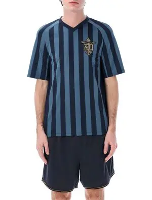 Fendi V-neck Striped T-shirt - Blue