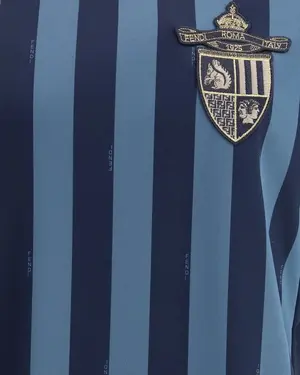 Fendi V-neck Striped T-shirt - Blue