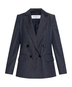 Max Mara Collared Double-breasted Jacket - Black