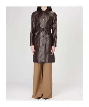 Max Mara Amaca Belted Leather Coat